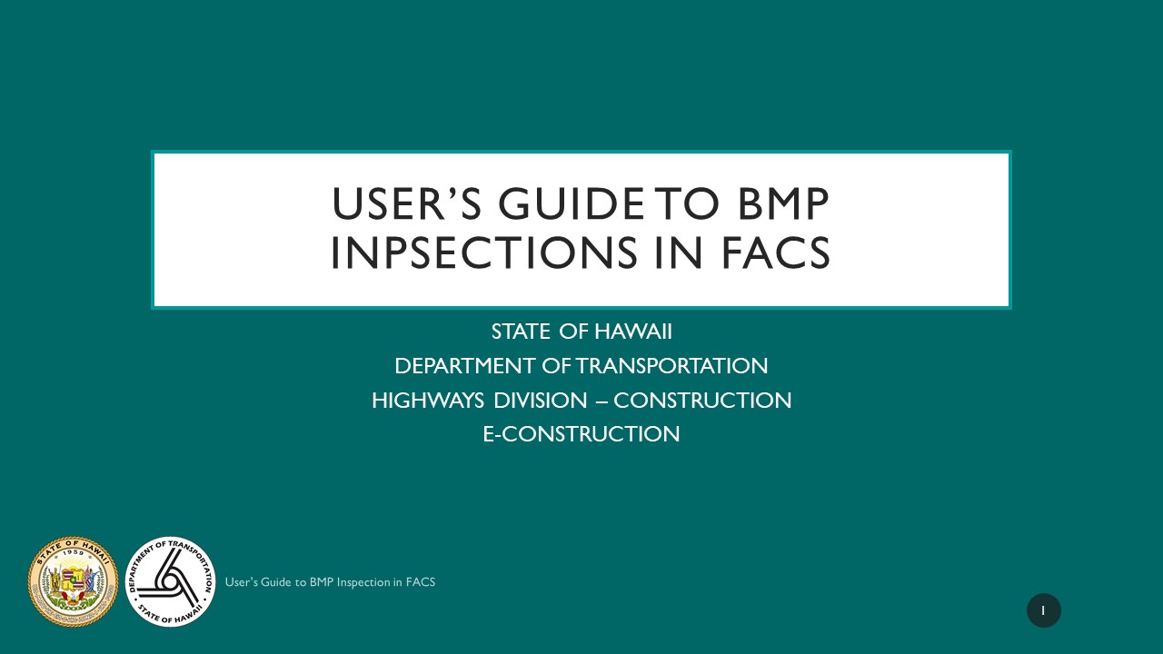 User's Guide To BMP Inspection