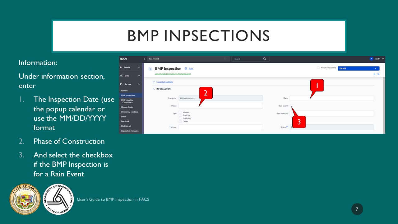 User's Guide To BMP Inspection